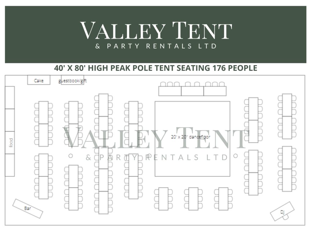 40' x 80' High Peak Pole Tent - Valley Tent & Party Rentals