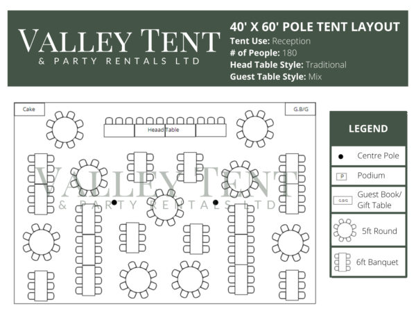 40' x 60' High Peak Pole Tent - Valley Tent & Party Rentals