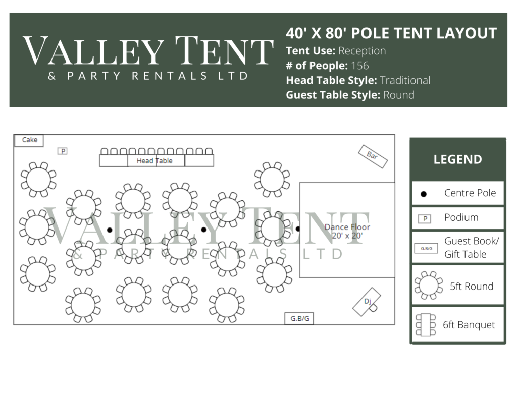 40' x 80' High Peak Pole Tent - Valley Tent & Party Rentals