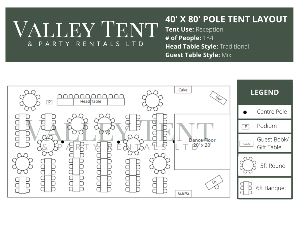 40' x 80' High Peak Pole Tent - Valley Tent & Party Rentals