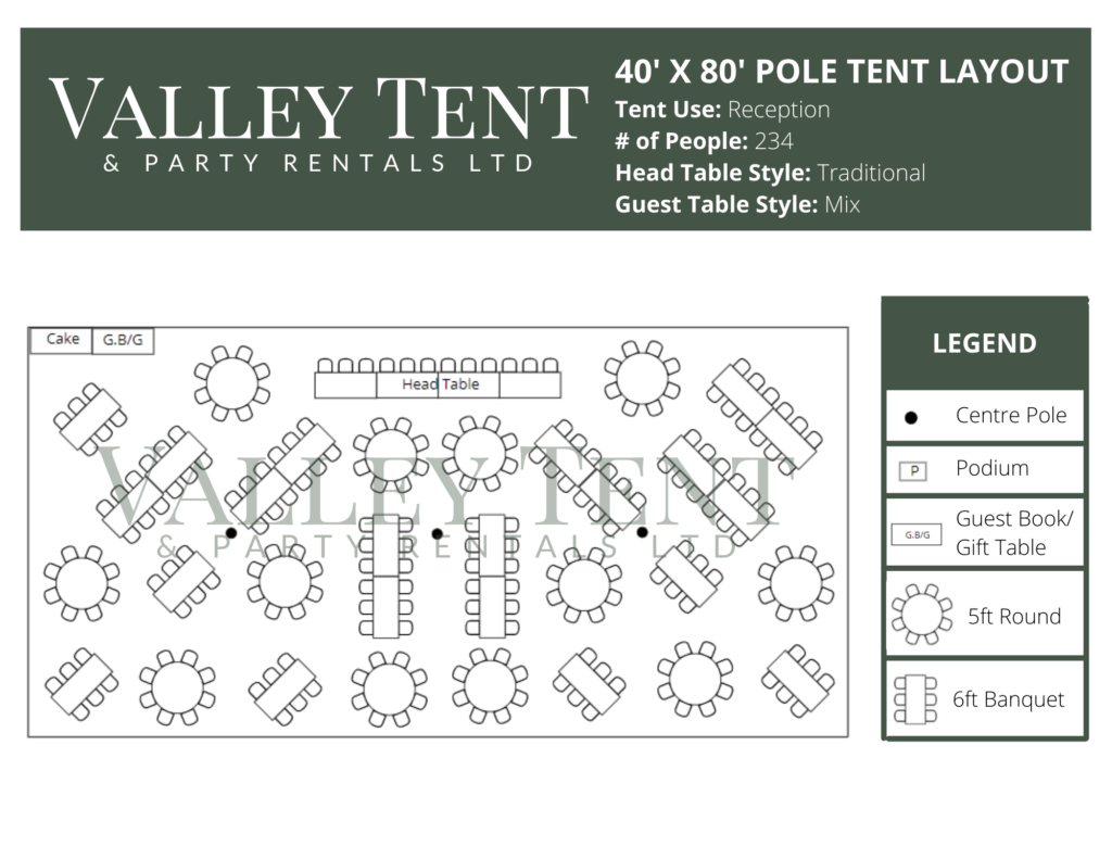 40' x 80' High Peak Pole Tent - Valley Tent & Party Rentals