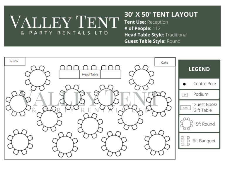 30' x 50' Frame Tent - Valley Tent & Party Rentals