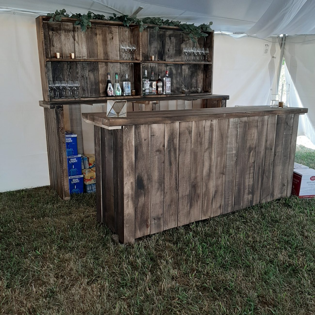 Forest Collection Wood Bar Front - Valley Tent & Party Rentals
