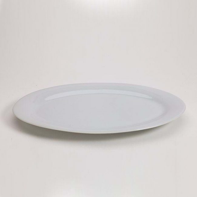 Serving Plate, 12" Porcelain - Valley Tent & Party Rentals