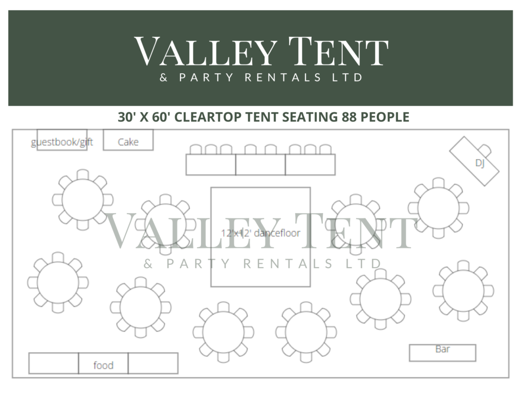 30' x 60' Clear Top Tent - Valley Tent & Party Rentals