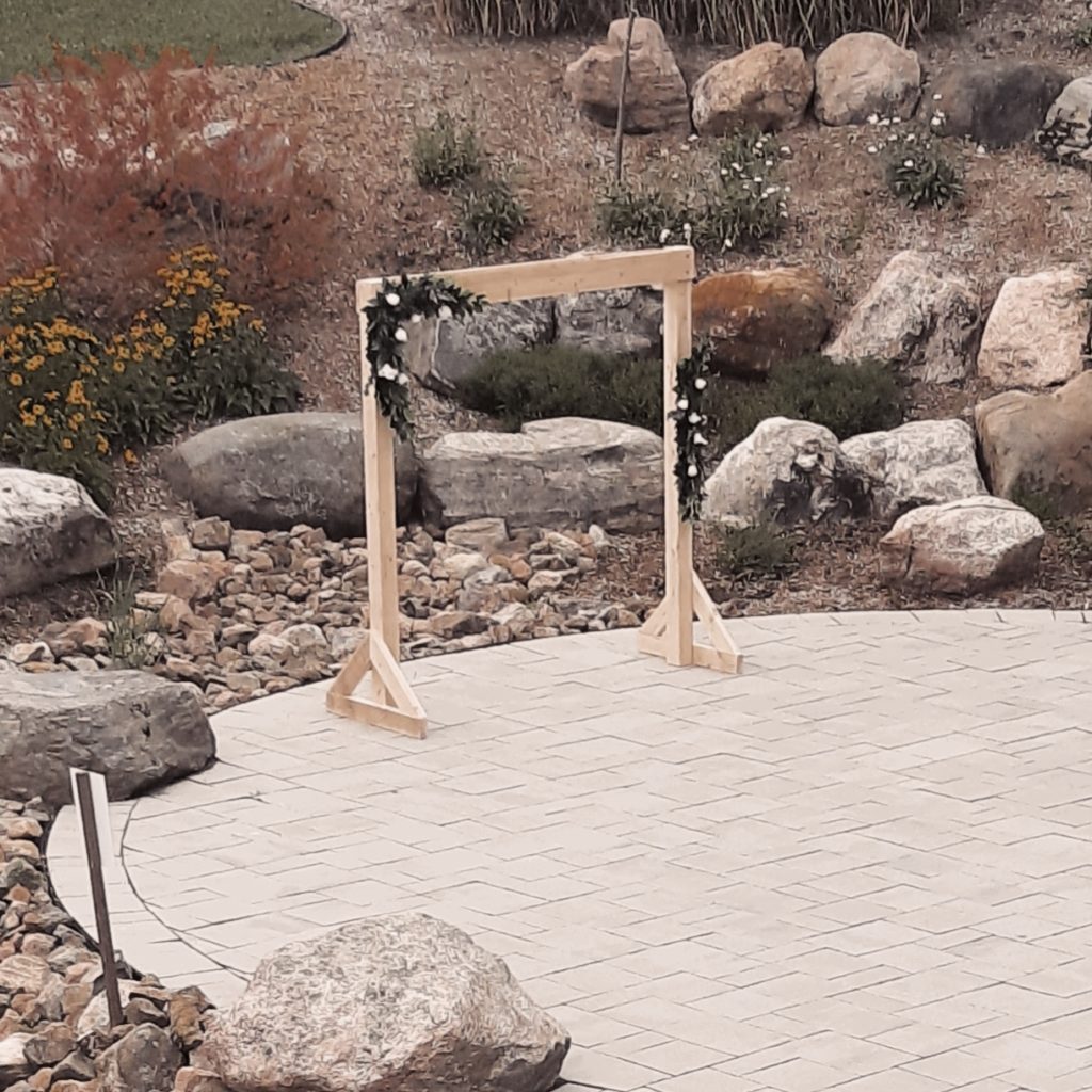 Natural Wood Post & Beam Arbour - Valley Tent & Party Rentals