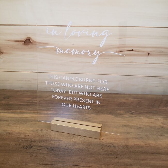 Infinity Memory Sign - Valley Tent & Party Rentals