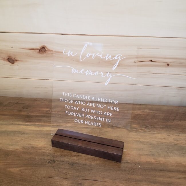 Forest Memory Sign - Valley Tent & Party Rentals